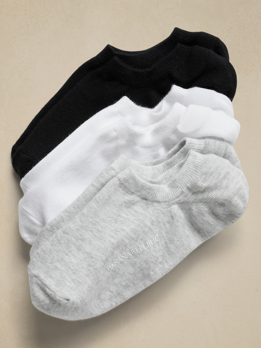 Solid No-Show Sock 3-Pack – Banana Republic