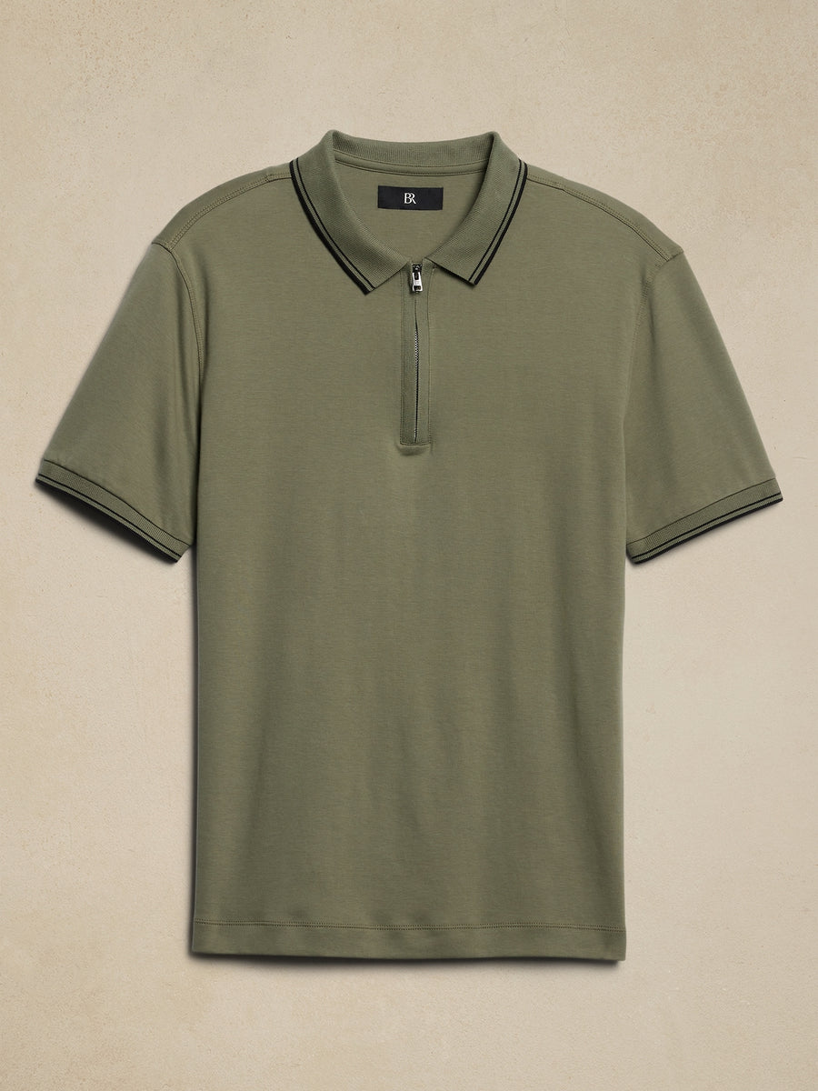 Luxury-Touch Zip Polo – Banana Republic