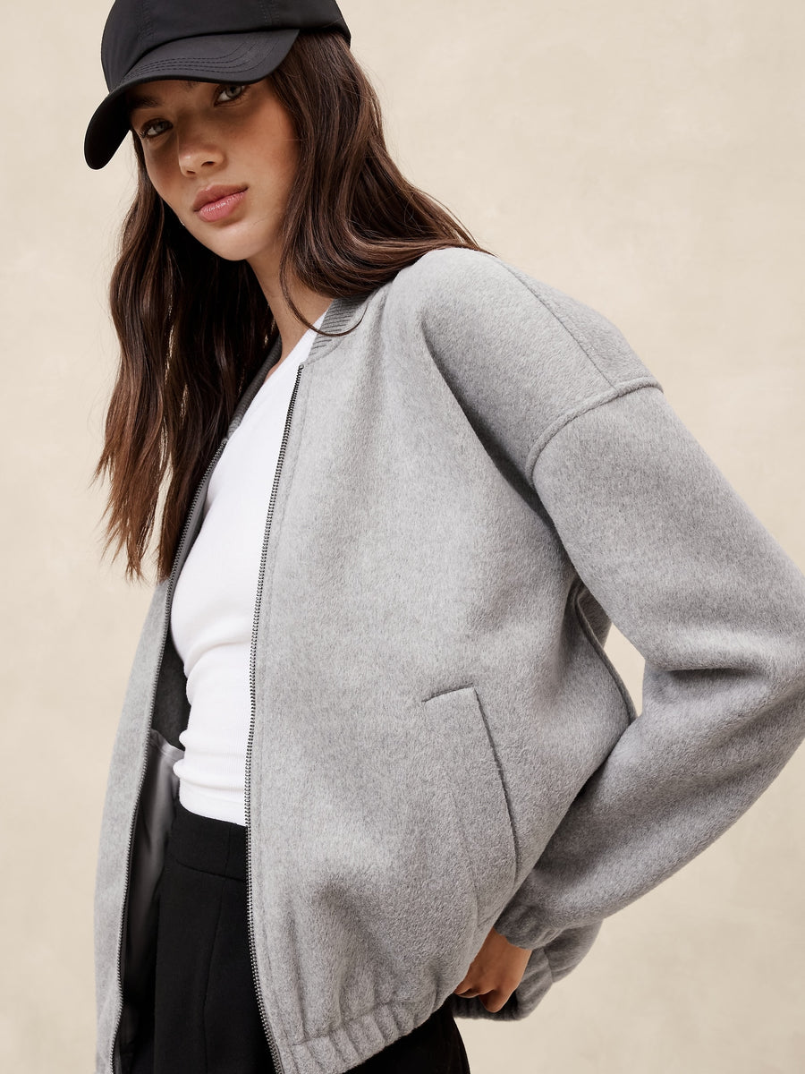 Knit Melton Bomber Jacket – Banana Republic